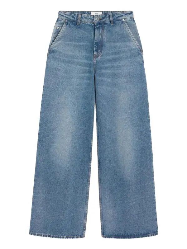 Ami Cotton Super Wide-leg Jeans - Blue