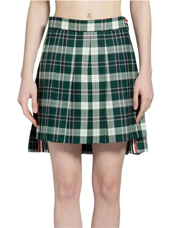 Thom Browne Pleated Plaid Mini Skirt - Multicolor