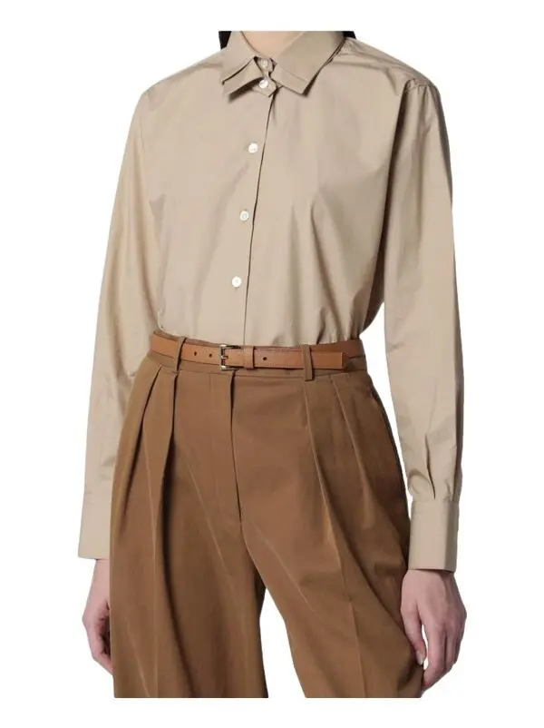 RÓHE Long Sleeve Collared Shirt - Nude