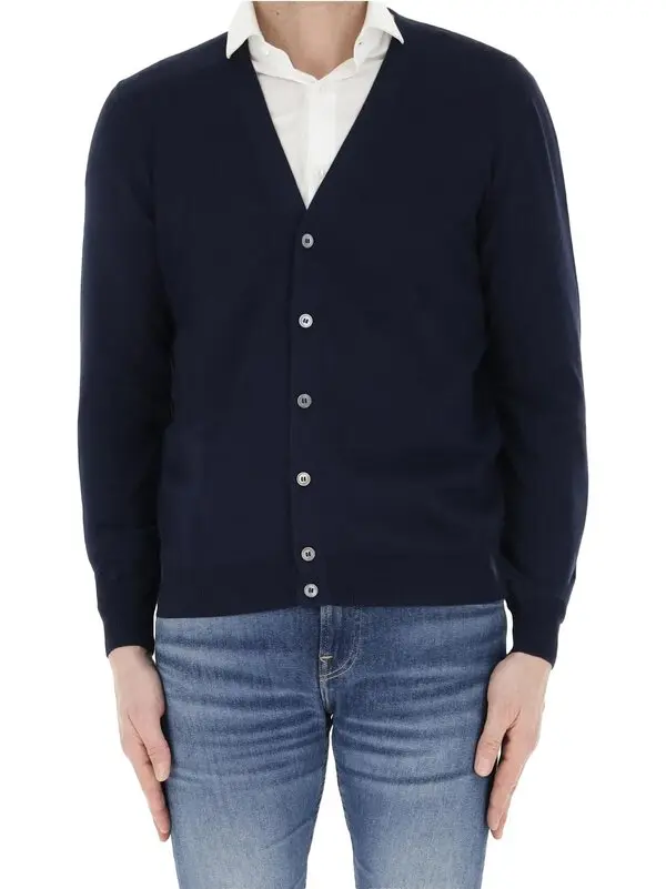 GRAN SASSO V-neck Long Sleeved Cardigan - Black