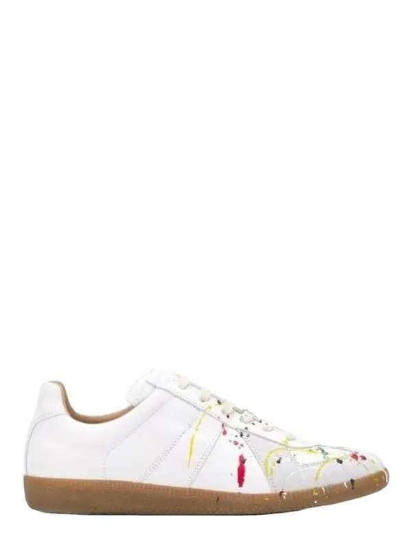 MAISON MARGIELA Replica Paint Splatter Lace-up Sneakers - White