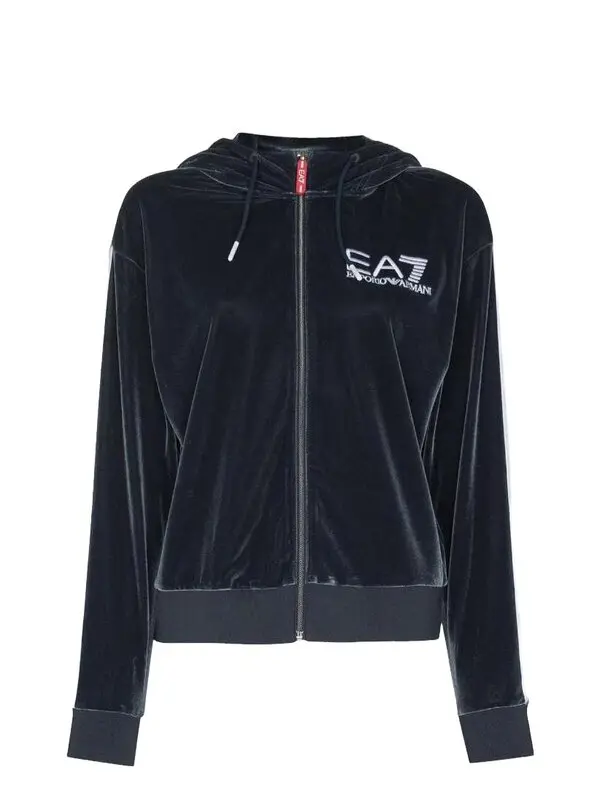 EA7 Velour Hoodie - Black