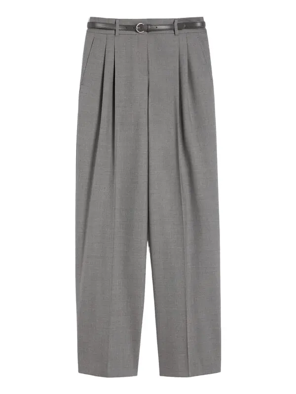 Max Mara Wool Twill Trousers - Medium Gray