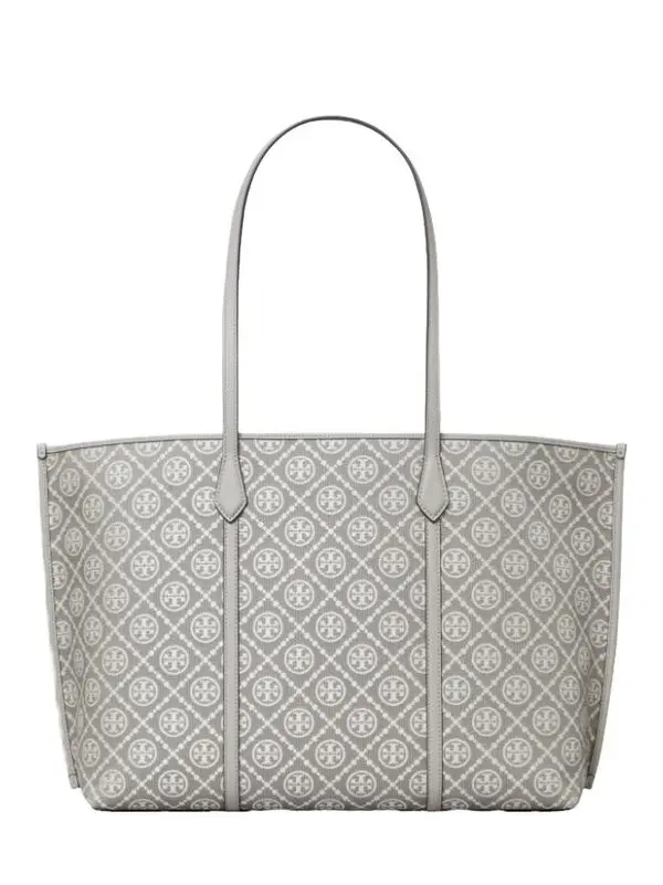 Tory Burch Perry T Monogram Print Tote Bag - Grey