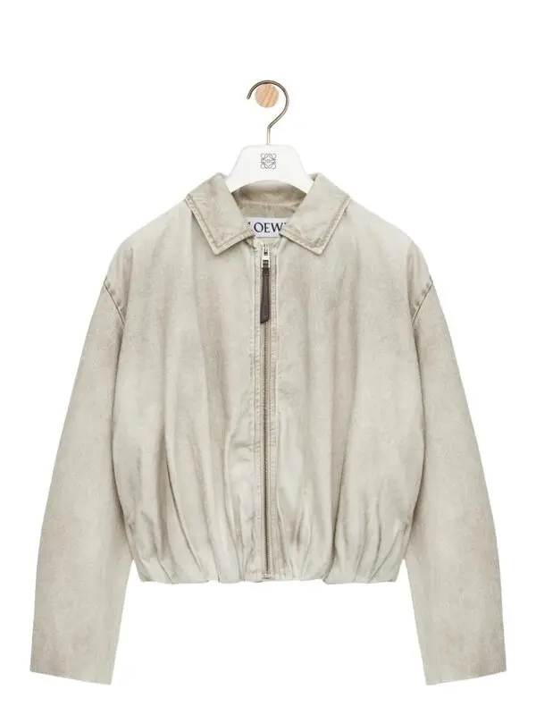 Loewe Draped Denim Jacket - Light Gray
