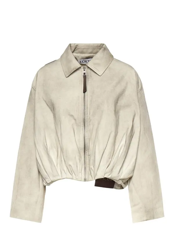 Loewe Draped Denim Jacket - Light Gray