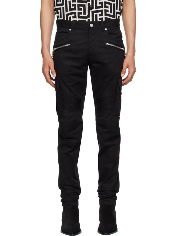 Balmain Tapered Cargo Trousers - Black