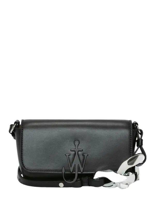 J.W.ANDERSON Jw Anderson Logo Plaque Chain Detailed Shoulder Bag - Black