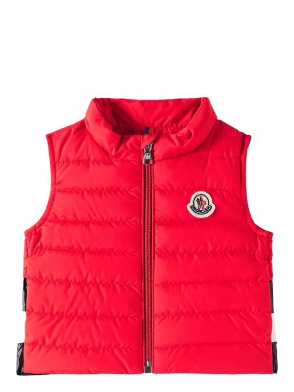 Moncler Logo Patch Padded Sleeveless Gilet - Scarlet