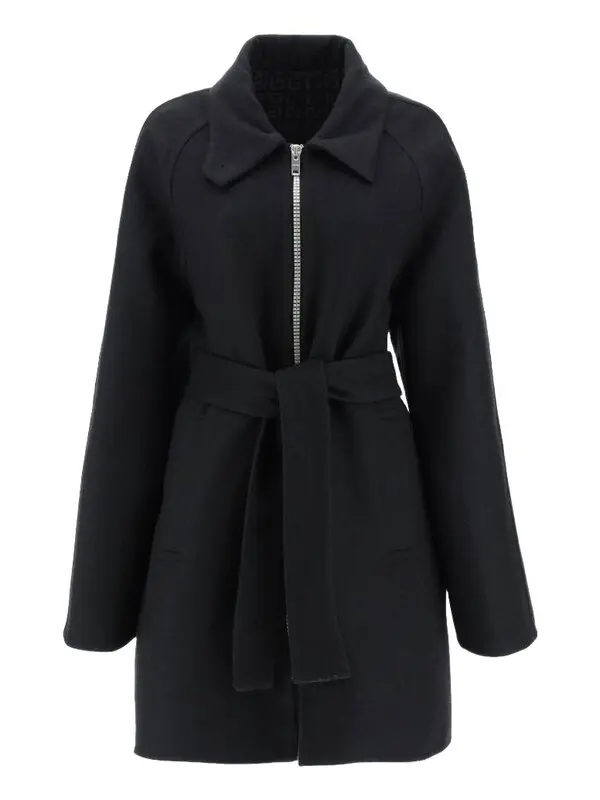 Givenchy Belted Zip Coat - Black