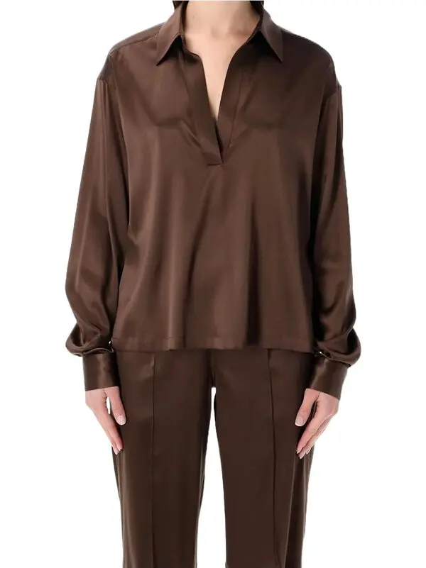 TOM FORD V-neck Long Sleeve Top - Black