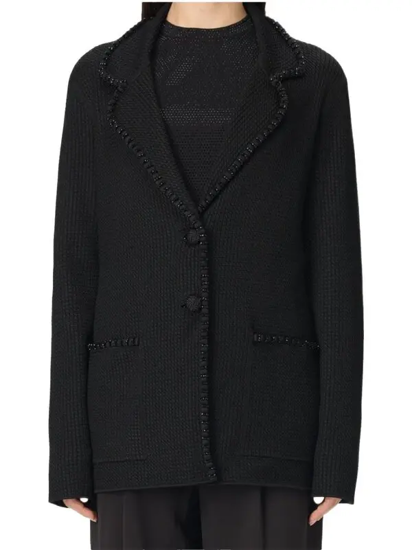 Emporio Armani Beaded Trim Jacket - Black