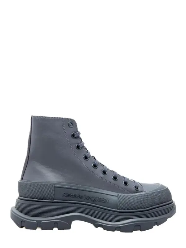 Alexander McQueen Tread Chunky Lace Up Sneakers - Gray