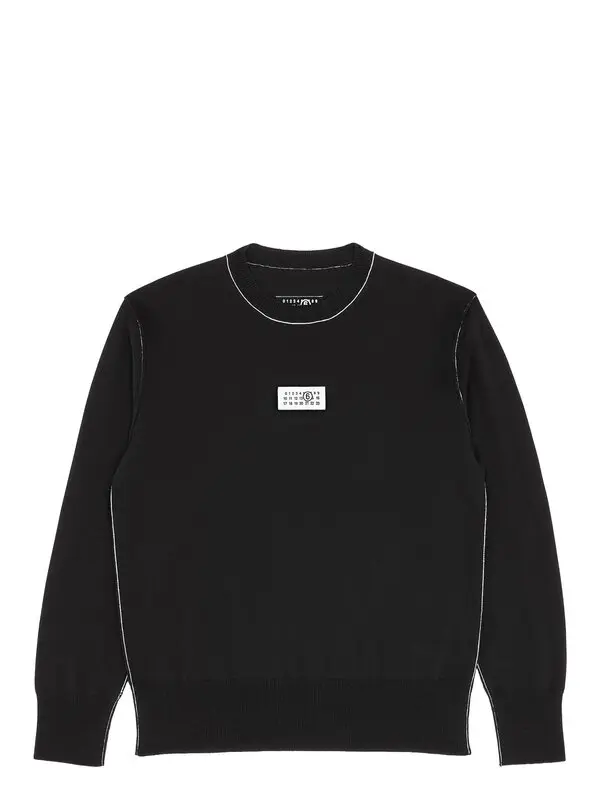 MAISON MARGIELA Crewneck Jumper With Logo Patch - Black