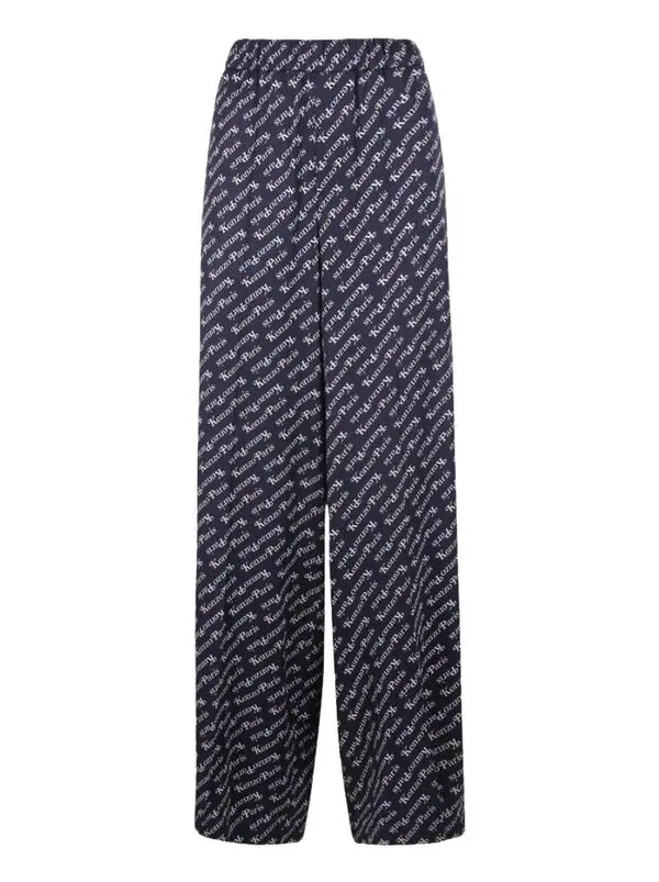 Kenzo All Over Logo Pajama Pants - Black