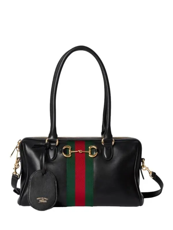 Gucci Medium Boston Bag With Horsebit Detail - Black