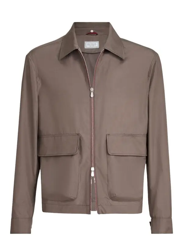 Brunello Cucinelli Zip-up Shirt Jacket - Gray