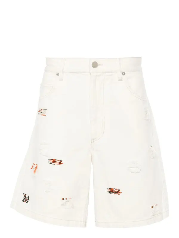 Isabel Marant Étoile Jerryl Embroidered Bermuda Shorts - White