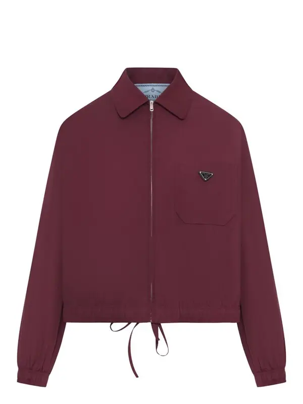 Prada Zip-up Drawstring Jacket - Garnet Red