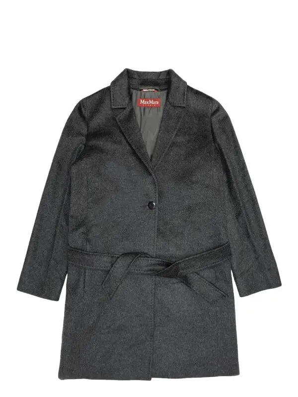 Max Mara Long-sleeved Belted Coat - Black