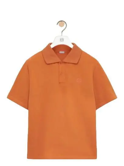 Loewe Anagram Embroidered Polo Shirt - Orange