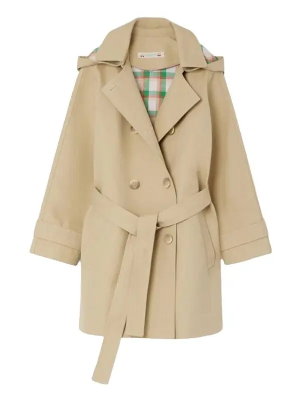 Bonpoint Teen Belted Hooded Trench Coat - Nude