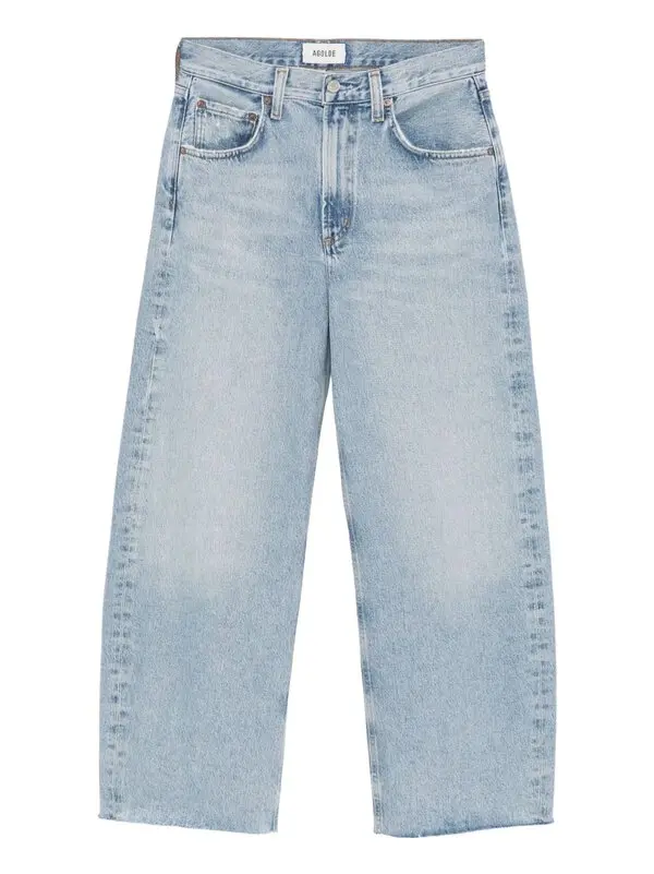 AGOLDE Low Curve Frayed Hem Jeans - Gray
