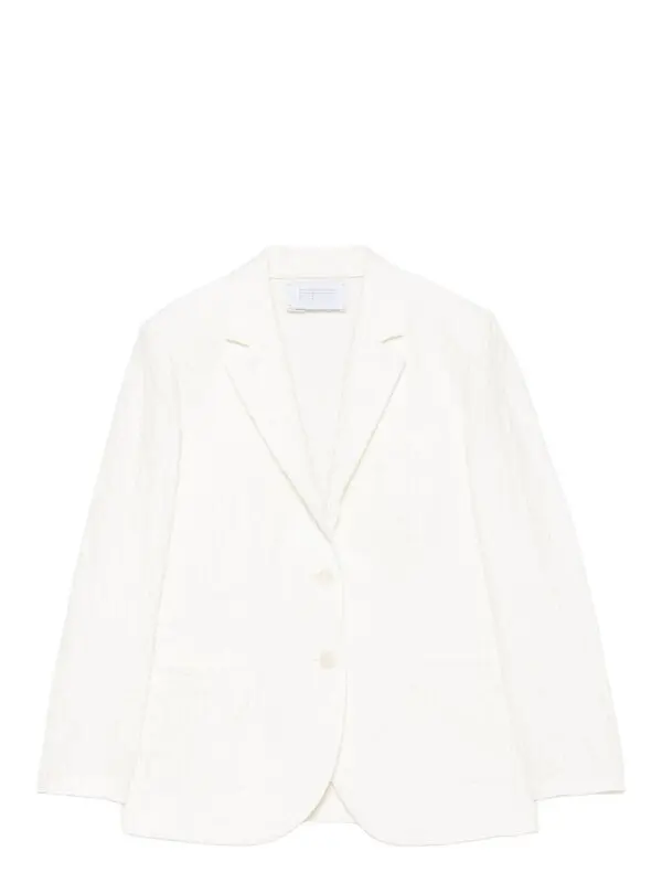 Harris Wharf London Crinkled Shoulder-pads Blazer - Off White