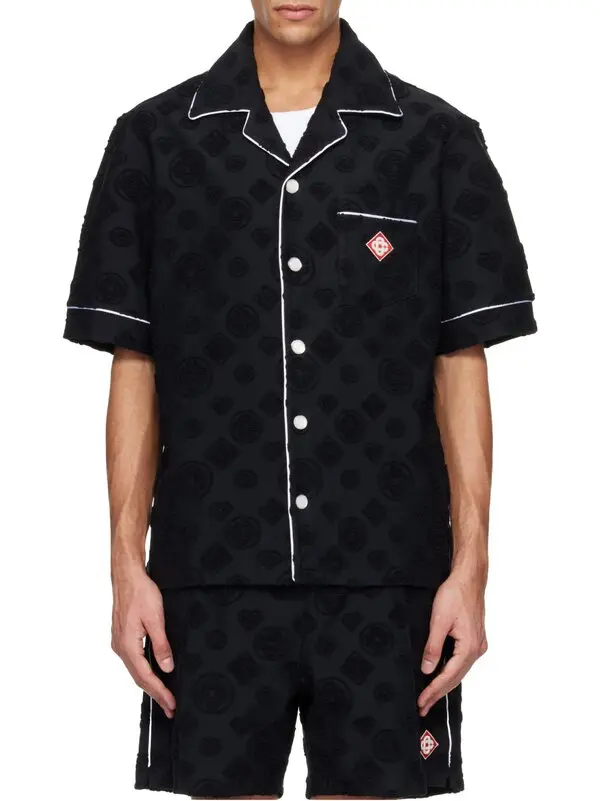 Casablanca Patterned Piped Shirt - Black