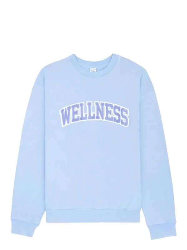 SPORTY  RICH Sporty & Rich "wellness" Logo Sweatshirt - Blue