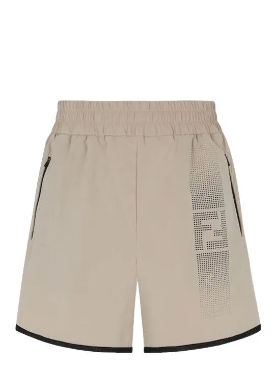 Fendi Logo Print Bermuda Shorts - Nude