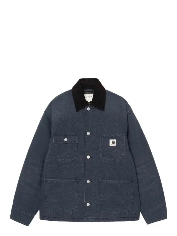 Carhartt Work In Progress Corduroy-collar Organic-cotton Coat - Black