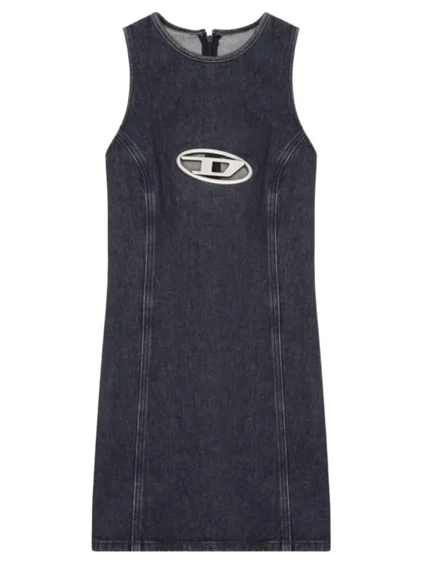 DIESEL® Oval D Denim Mini Dress - Black
