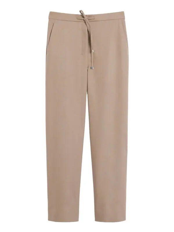 Max Mara Floria Drawstring Wide Leg Trousers - Biscuit