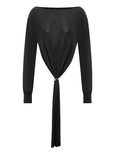 Philosophy Di Lorenzo Serafini Boat Neck Knitted Jumper - Black