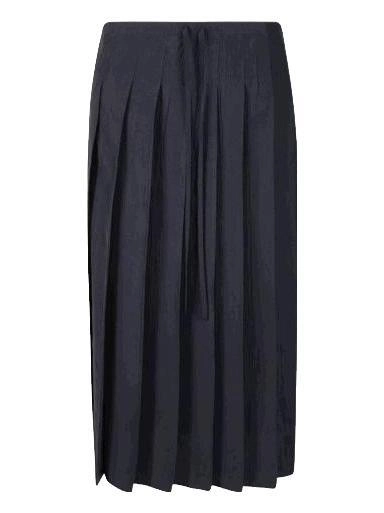 Prada Drawstring Pleated Midi Skirt - Blue