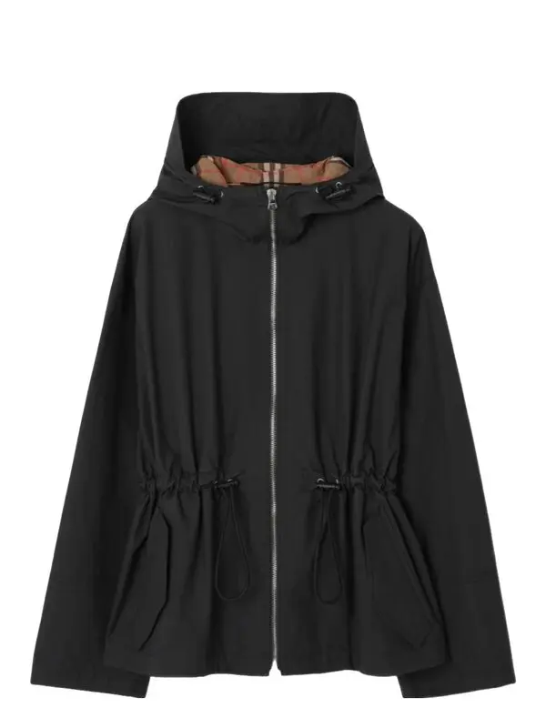 Burberry Cotton Blend Hooded Jacket - Black