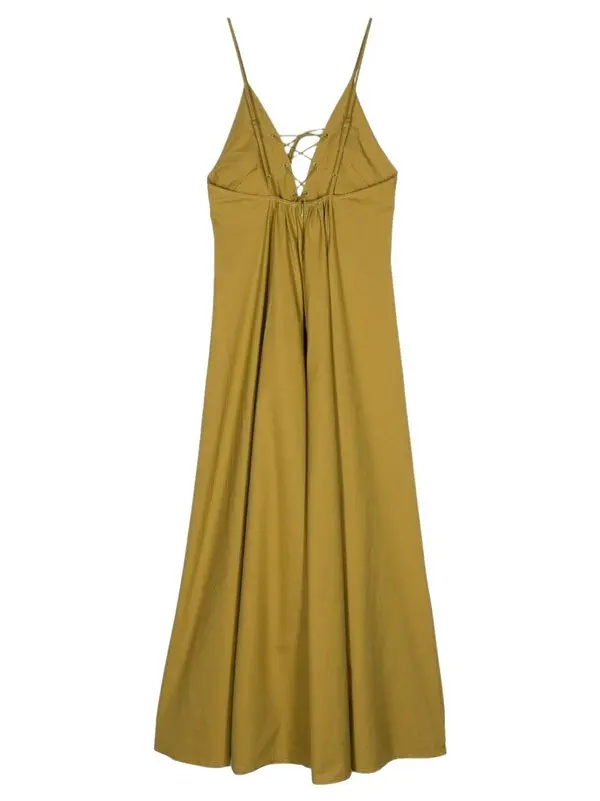 FORTE_FORTE V-neck Sleeveless Maxi Dress With Front Tie - Brown