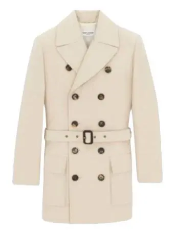 Saint Laurent Saharienne Double-breasted Jacket - Vintage Pink