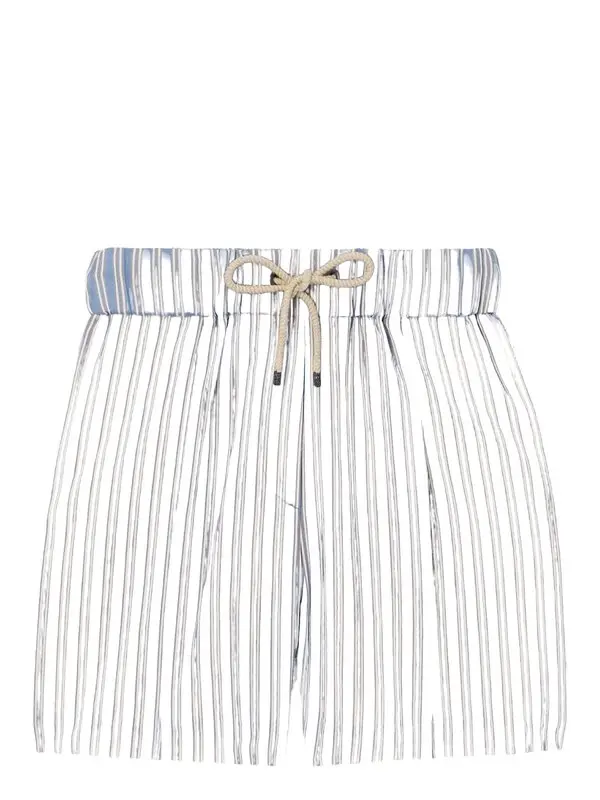 Brunello Cucinelli Striped Drawstring Shorts - Light Blue