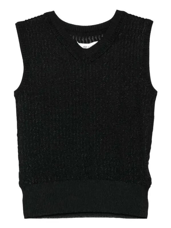 MAISON MARGIELA Sleeveless Ribbed Vest - Black