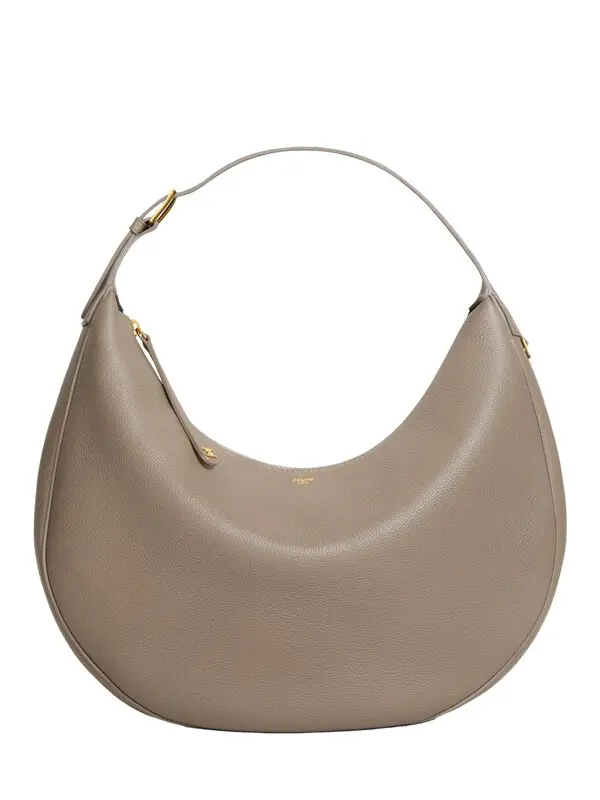Celine Large Lulu Hobo Bag In Grained Calfskin - Souris
