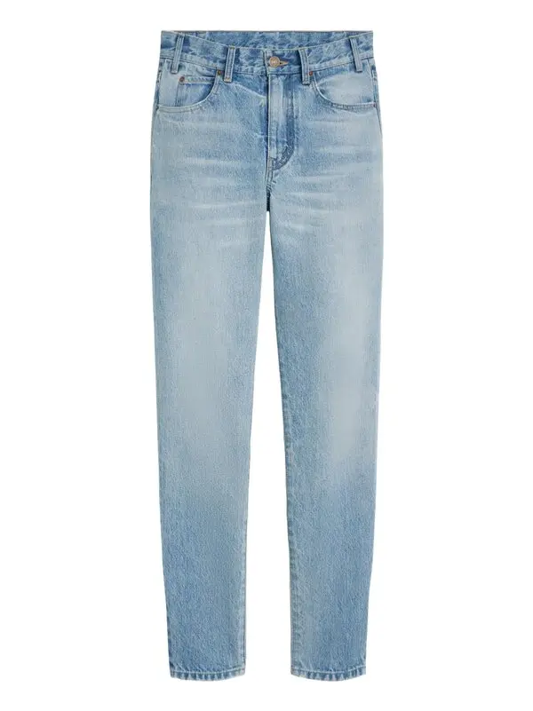 Celine Tess Jeans In Eclipse Wash Denim - Blue