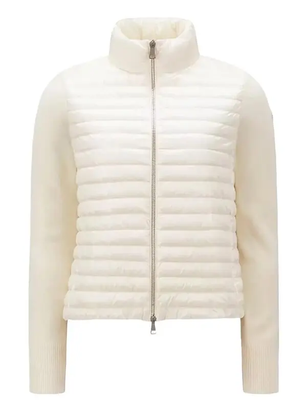 Moncler Quilted Panel Knitted Jacket - White