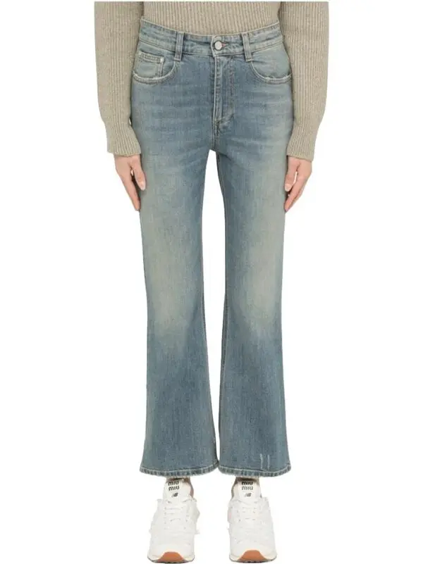 Stella McCartney Distressed Bootcut Jeans - Gray