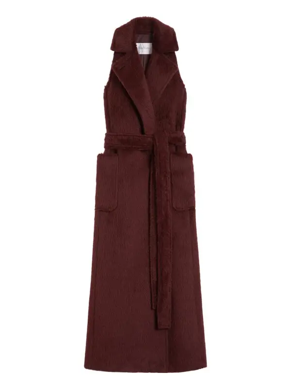 Max Mara Abbozzi Belted Coat - Cherry