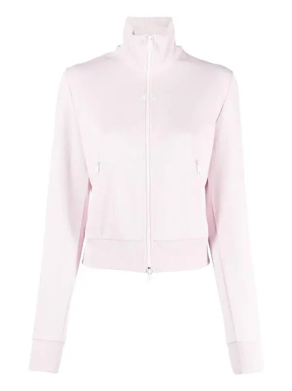 COURREGES Zip-up Cropped Jacket With Embroidered Logo - White