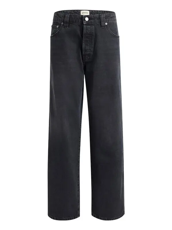 Khaite Wide-leg Button-fly Denim Jeans - Black