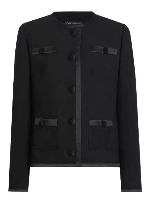 Dolce & Gabbana Single-breasted Jacket With Satin Trim - No