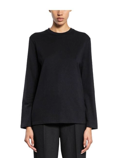 JIL SANDER Universal Awareness" Logo Print Long Sleeve T-shirt - Black